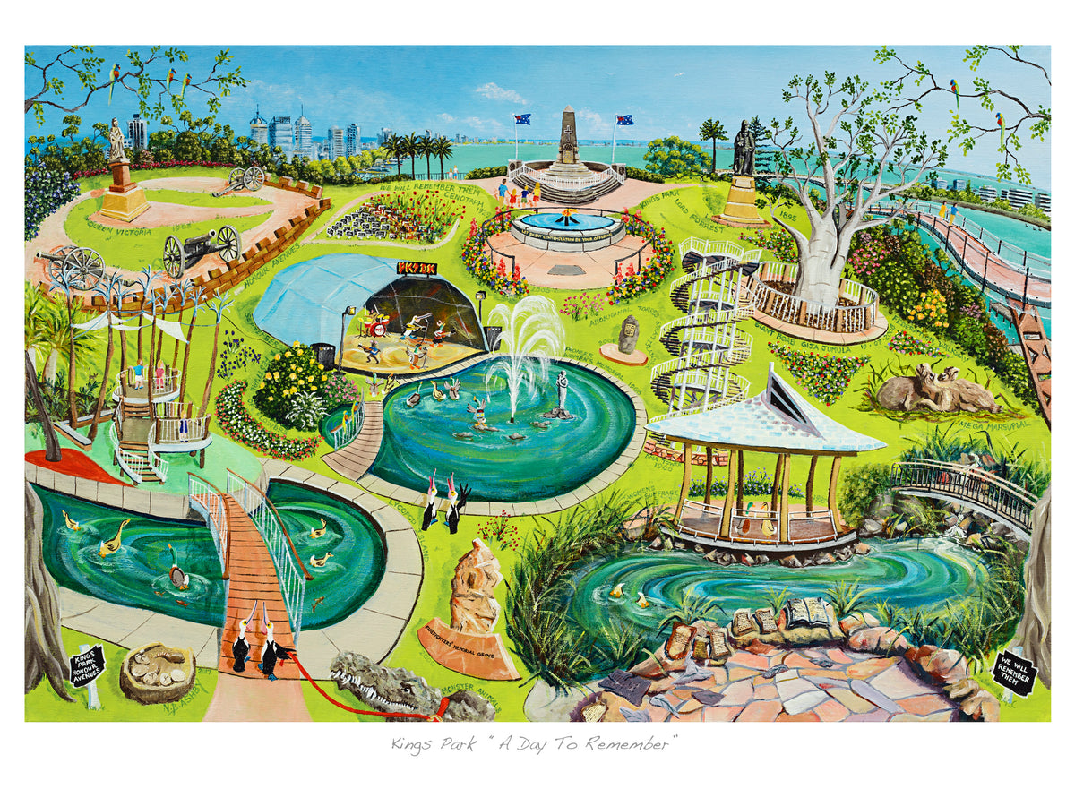 Print - Kings Park "A Day to Remember" – Kooky Glass Art